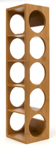 Lipper International 8305 Bamboo Wood Stackable 5-Bottle Wine Rack, 20-3/4" x 5-3/8" x 4-3/4"