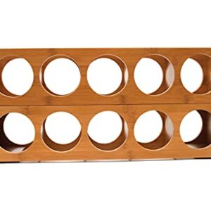 Lipper International 8305 Bamboo Wood Stackable 5-Bottle Wine Rack, 20-3/4" x 5-3/8" x 4-3/4"