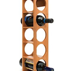 Lipper International 8305 Bamboo Wood Stackable 5-Bottle Wine Rack, 20-3/4" x 5-3/8" x 4-3/4"