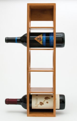 Lipper International 8305 Bamboo Wood Stackable 5-Bottle Wine Rack, 20-3/4" x 5-3/8" x 4-3/4"