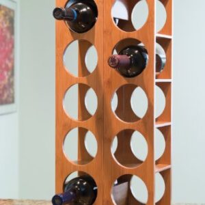 Lipper International 8305 Bamboo Wood Stackable 5-Bottle Wine Rack, 20-3/4" x 5-3/8" x 4-3/4"