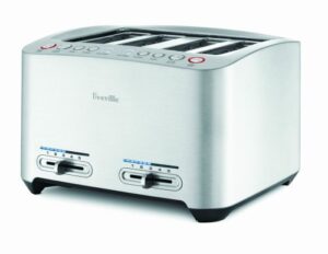 breville bta840xl die-cast 4-slice smart toaster, stainless steel