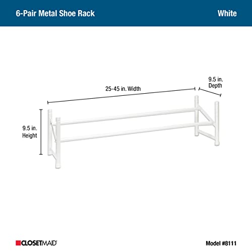 ClosetMaid 8111 Stack and Expand Shoe Rack, White