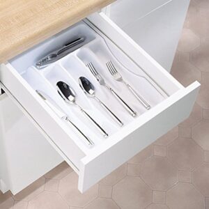 Rubbermaid Adjustable Cutlery Tray, White