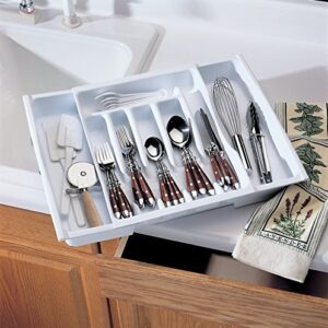 Rubbermaid Adjustable Cutlery Tray, White