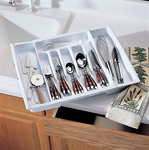 Rubbermaid Adjustable Cutlery Tray, White