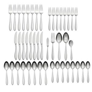 oneida b336045a mooncrest 45-piece flatware set, service for 8,silver,45 piece