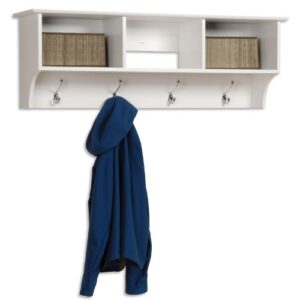 prepac entryway cubbie shelf, white