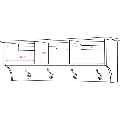 Prepac Entryway Cubbie Shelf, White