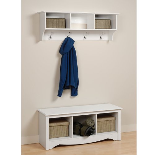 Prepac Entryway Cubbie Shelf, White