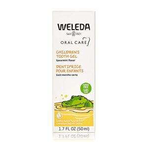 Weleda Oral Care Childrens Tooth Gel, 1.7 Fluid Ounce, Fluoride Free, Spearmint Flavor, Plant Rich Toothpaste with Calendula, Silica and Fennel