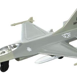 Hot Wings Planes F-16 (Military Markings) Jet with Connectible Runway,Grey