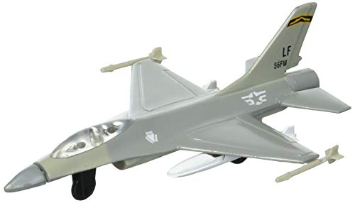 Hot Wings Planes F-16 (Military Markings) Jet with Connectible Runway,Grey