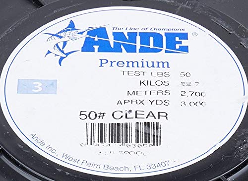 Ande A14-8C Premium Monofilament, 1/4-Pound Spool, 8-Pound Test, Clear Finish