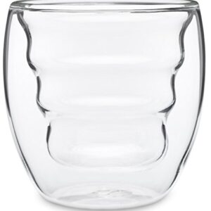 Curva Artisan Series Double Wall Beverage Glasses and Tumblers – Set of 4 Unique 8 oz Thermo Insulated Drinking Glasses