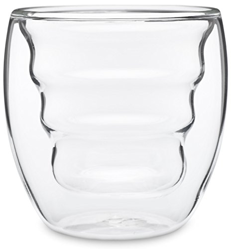 Curva Artisan Series Double Wall Beverage Glasses and Tumblers – Set of 4 Unique 8 oz Thermo Insulated Drinking Glasses