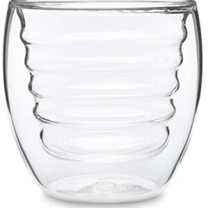 Curva Artisan Series Double Wall Beverage Glasses and Tumblers – Set of 4 Unique 8 oz Thermo Insulated Drinking Glasses