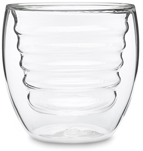 Curva Artisan Series Double Wall Beverage Glasses and Tumblers – Set of 4 Unique 8 oz Thermo Insulated Drinking Glasses