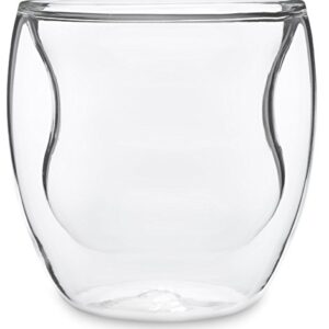 Curva Artisan Series Double Wall Beverage Glasses and Tumblers – Set of 4 Unique 8 oz Thermo Insulated Drinking Glasses