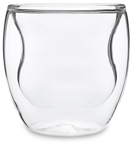 Curva Artisan Series Double Wall Beverage Glasses and Tumblers – Set of 4 Unique 8 oz Thermo Insulated Drinking Glasses