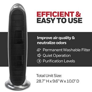 Honeywell HFD-120-Q QuietClean Air Purifier with Permanent Washable Filters, Medium Rooms (170 sq. ft.), Black