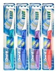 oral-b pulsar battery powered vibrating bristles toothbrush, soft, 4-pack