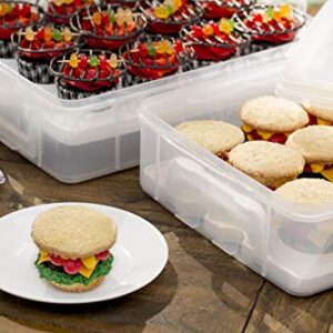 Snapware Snap 'N Stack Portable Storage Carrier with Lid for Desserts, BPA-Free Cupcake Containers, Cake Carrier with Stackable Trays, Microwave, Freezer and Dishwasher Safe