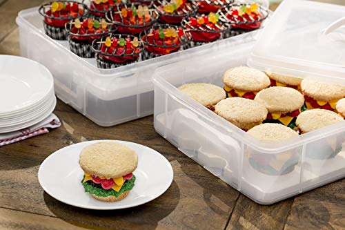 Snapware Snap 'N Stack Portable Storage Carrier with Lid for Desserts, BPA-Free Cupcake Containers, Cake Carrier with Stackable Trays, Microwave, Freezer and Dishwasher Safe