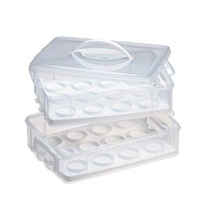 Snapware Snap 'N Stack Portable Storage Carrier with Lid for Desserts, BPA-Free Cupcake Containers, Cake Carrier with Stackable Trays, Microwave, Freezer and Dishwasher Safe