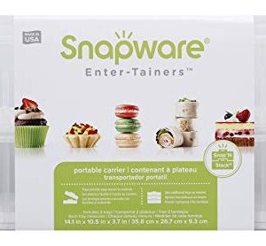 Snapware Snap 'N Stack Portable Storage Carrier with Lid for Desserts, BPA-Free Cupcake Containers, Cake Carrier with Stackable Trays, Microwave, Freezer and Dishwasher Safe