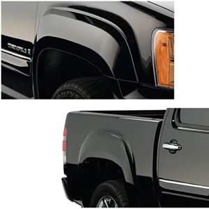 bushwacker oe style factory front & rear fender flares | 4-piece set, black, smooth finish | 40939-02 | fits 2007-2013 gmc sierra 1500 w/ 5.8′ bed