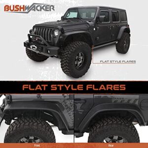 Bushwacker Jeep Flat Style Rear Fender Flares | 2-Piece Set, Black, Textured Finish | 10052-07 | Fits 2007-2018 Jeep Wrangler JK 2-Door