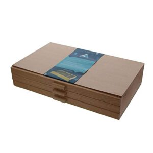 3 drawer wood pastel storage box 15-3/4 x 9-1/2 x 3-1/2 inches