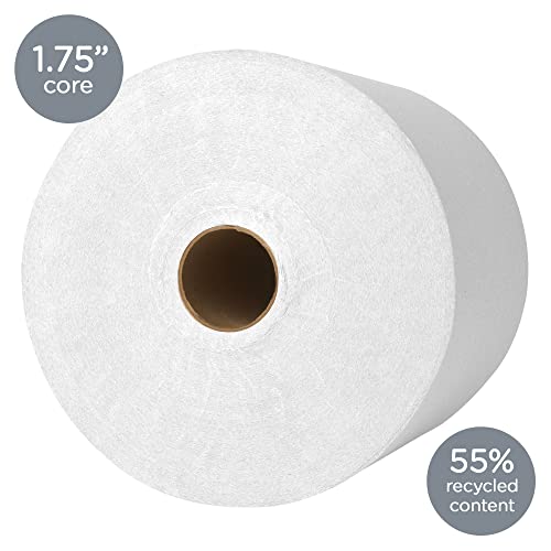 Kleenex Hard Roll Paper Towels (50606) with Premium Absorbency Pockets, 1.75" Core, White, 600'/Roll, 6 Rolls/Case, 3,600'/Case