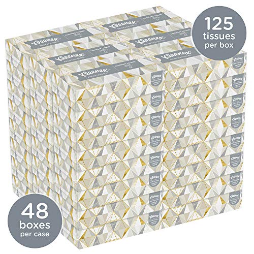 Kleenex® Professional Facial Tissue for Business (21606), Flat Tissue Boxes, 48 Boxes / Case, 125 Tissues / Box, 6,000 Tissues / Case