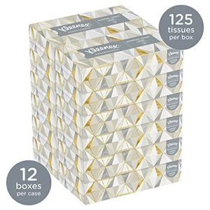 Kleenex Professional Facial Tissue for Business (03076), Flat Tissue Boxes, 12 Boxes / Convenience Case, 125 Tissues / Box, 1,500 Tissues / Case