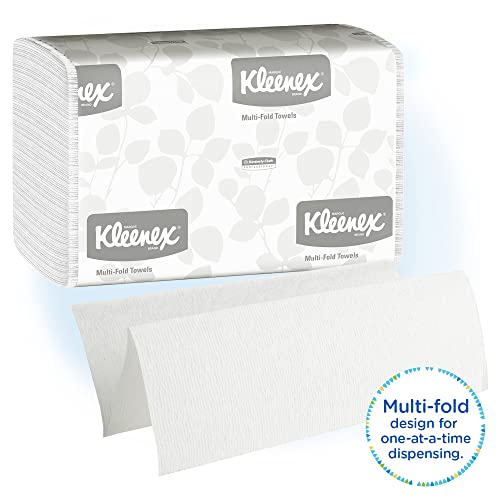 Kleenex Multifold Paper Towels (01890), White, 16 Packs / Case, 150 Tri Fold Paper Towels / Pack, 2,400 Towels / Case