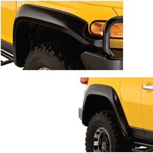 bushwacker extend-a-fender extended front & rear fender flares | 4-piece set, black, smooth finish | 31924-02 | fits 2007-2014 toyota fj cruiser