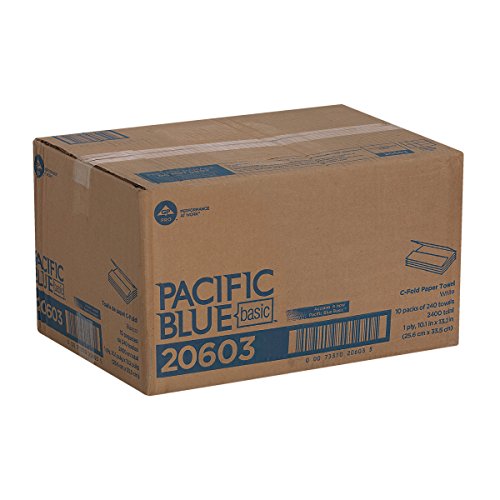 Pacific Blue Basic™ C-Fold Paper Towels (previously branded Acclaim®) by GP PRO; White, 20603; 240 towels per pack, 10 packs per case