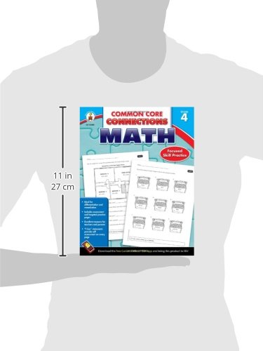 Carson-Dellosa Common Core Connections Math Workbook, Grade 4, Ages 9 -10, 96 Pages