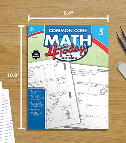 Carson Dellosa | Common Core Math 4 Today Workbook | 5th Grade, 96pgs (Common Core 4 Today)