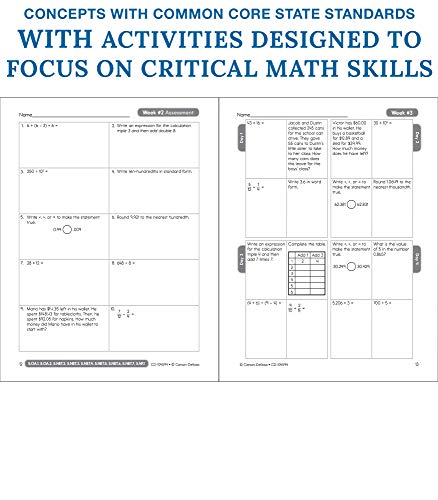 Carson Dellosa | Common Core Math 4 Today Workbook | 5th Grade, 96pgs (Common Core 4 Today)