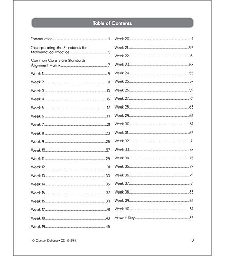 Carson Dellosa | Common Core Math 4 Today Workbook | 5th Grade, 96pgs (Common Core 4 Today)