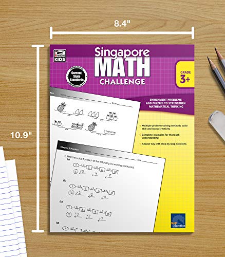 Singapore Math Challenge 3rd Grade Workbooks, Singapore Math Grade 3 and Up, Working Backwards, Patterns, Subtraction, and Multiplication Workbook, 3rd Grade Math Classroom or Homeschool Curriculum