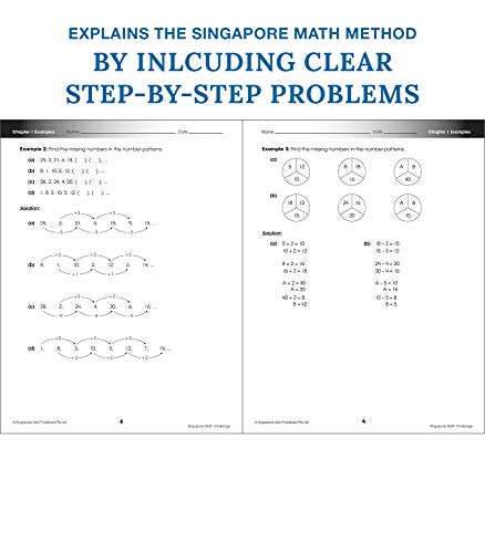 Singapore Math Challenge 3rd Grade Workbooks, Singapore Math Grade 3 and Up, Working Backwards, Patterns, Subtraction, and Multiplication Workbook, 3rd Grade Math Classroom or Homeschool Curriculum