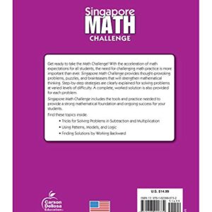 Singapore Math Challenge 3rd Grade Workbooks, Singapore Math Grade 3 and Up, Working Backwards, Patterns, Subtraction, and Multiplication Workbook, 3rd Grade Math Classroom or Homeschool Curriculum