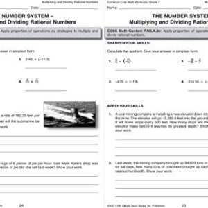 Mark Twain Media | Common Core Math Workouts Workbook | 7th Grade, 64pgs