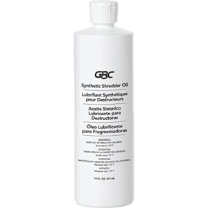 gbc shredder oil, 16 oz., .473ml bottle for use with gbc shredmaster shredders (1760049)