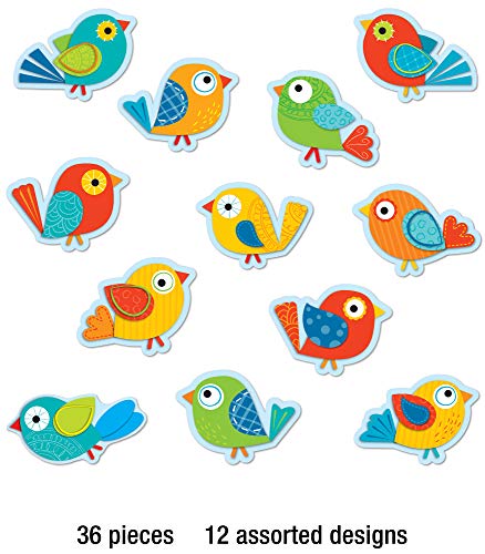 Carson Dellosa – Boho Birds Colorful Cut-Outs, Classroom Décor, 36 Pieces