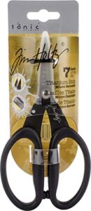 tonic studios tim holtz 817 kushgrip non stick micro serrated snips, 7″ , red